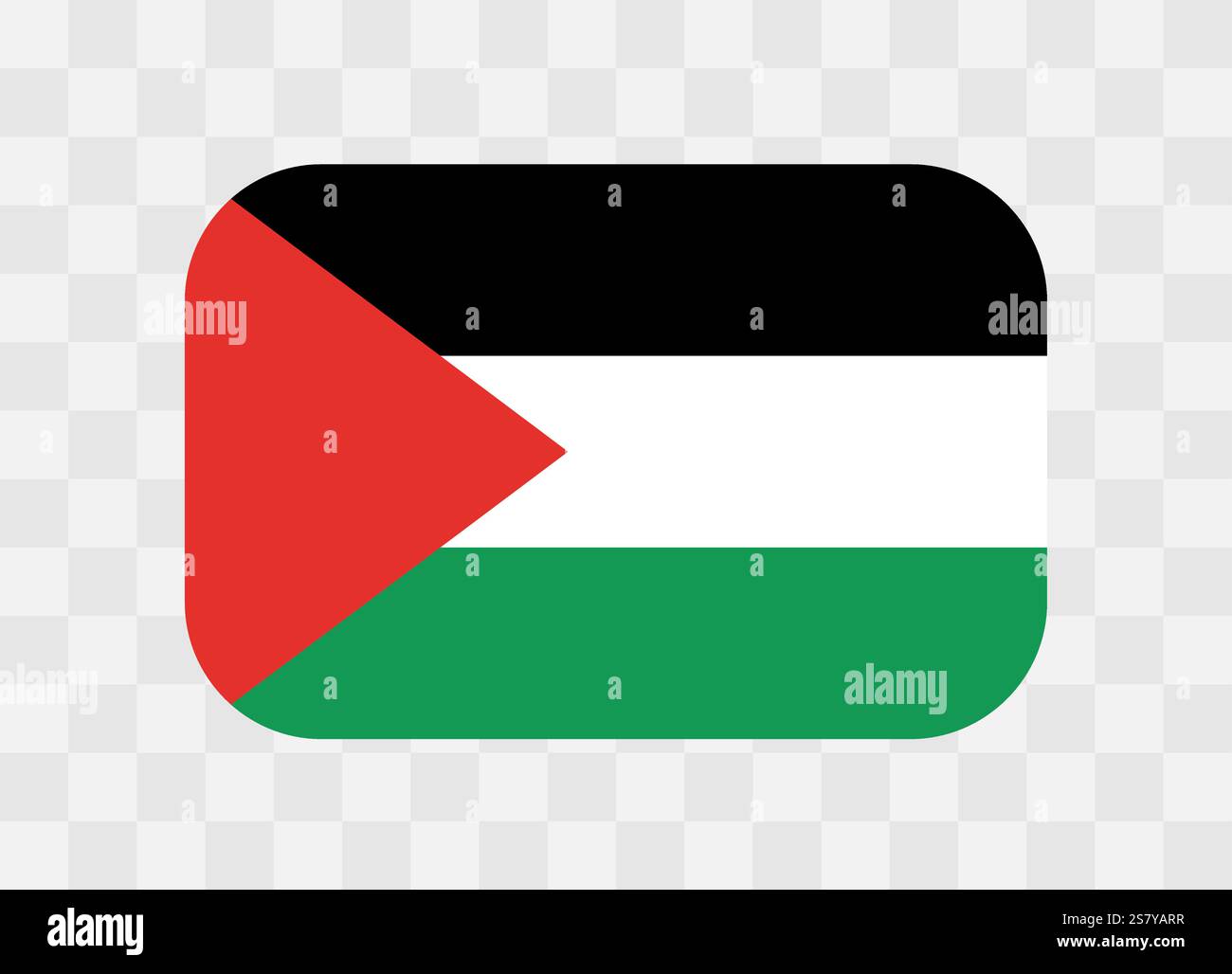 Palestine flag - rounded rectangle colorful flag representing a country ...