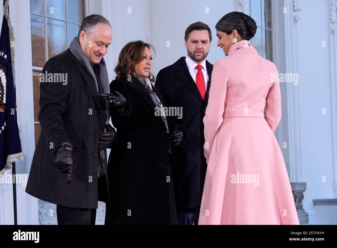 Vice President Kamala Harris, center left, and second gentleman Doug ...