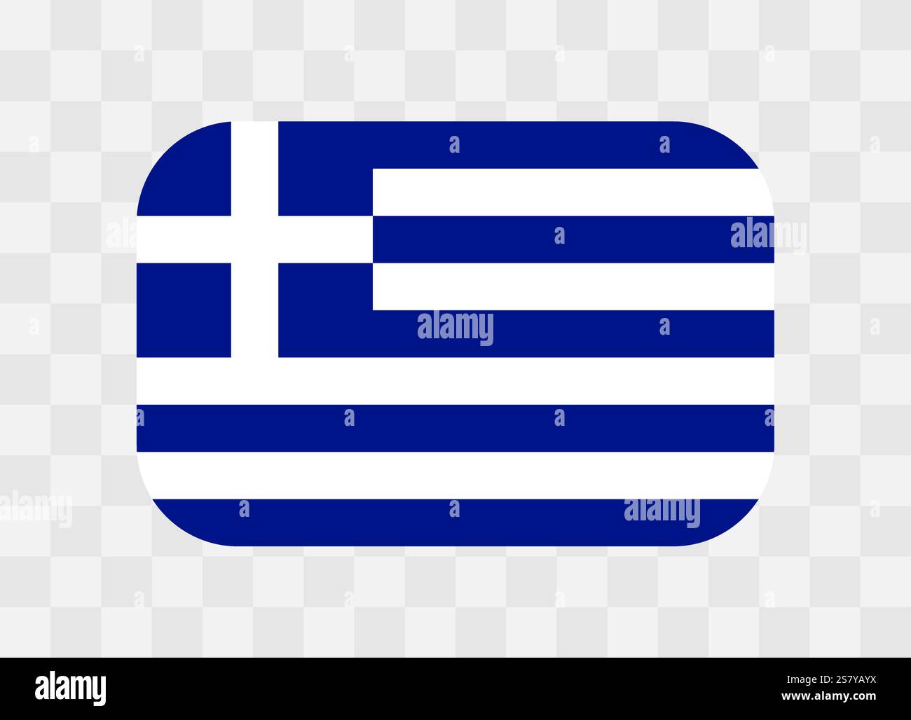 Greece flag - rounded rectangle colorful flag representing a country ...