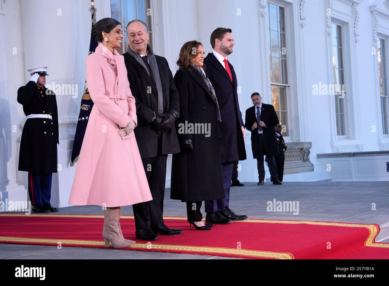 Vice President Kamala Harris, center right, and second gentleman Doug ...
