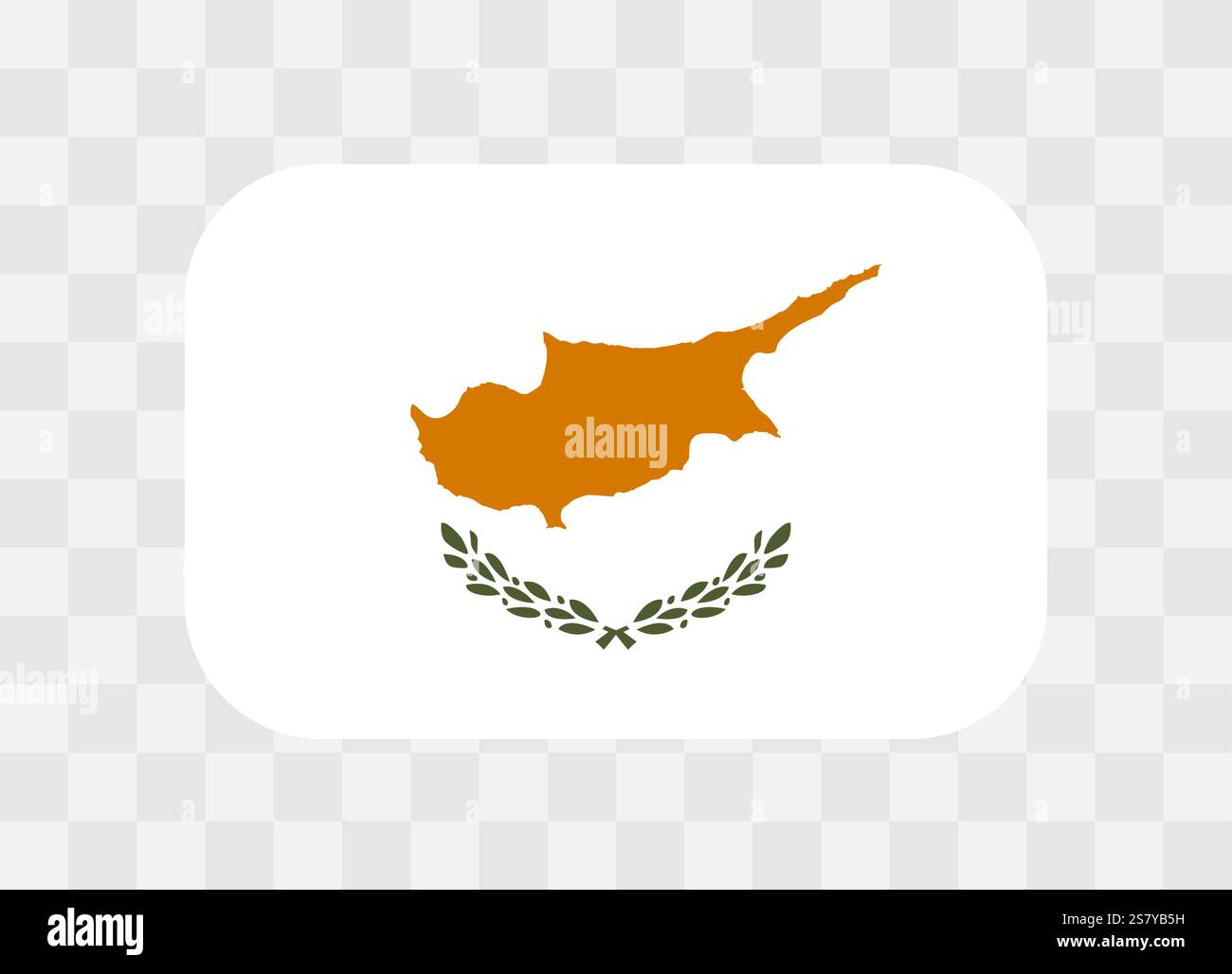 Cyprus flag - rounded rectangle colorful flag representing a country ...