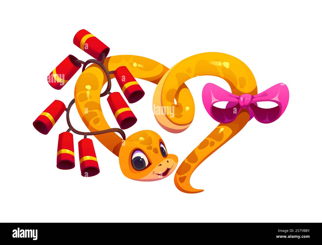 Cartoon Asian snake character with love feelings for valentine day or ...