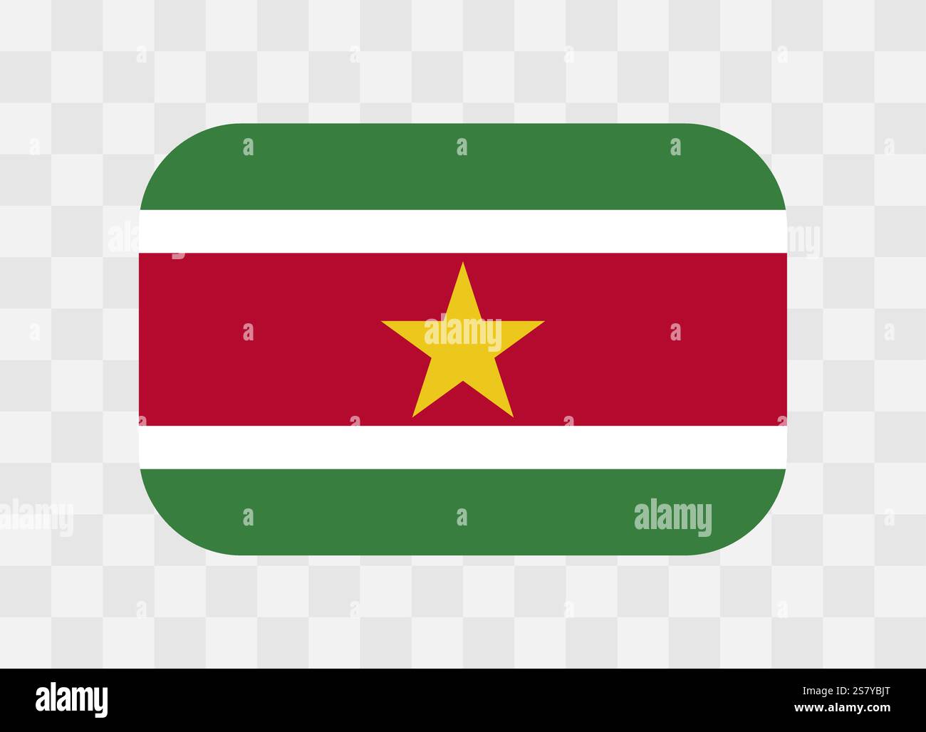 Suriname flag - rounded rectangle colorful flag representing a country cultural identity and ...