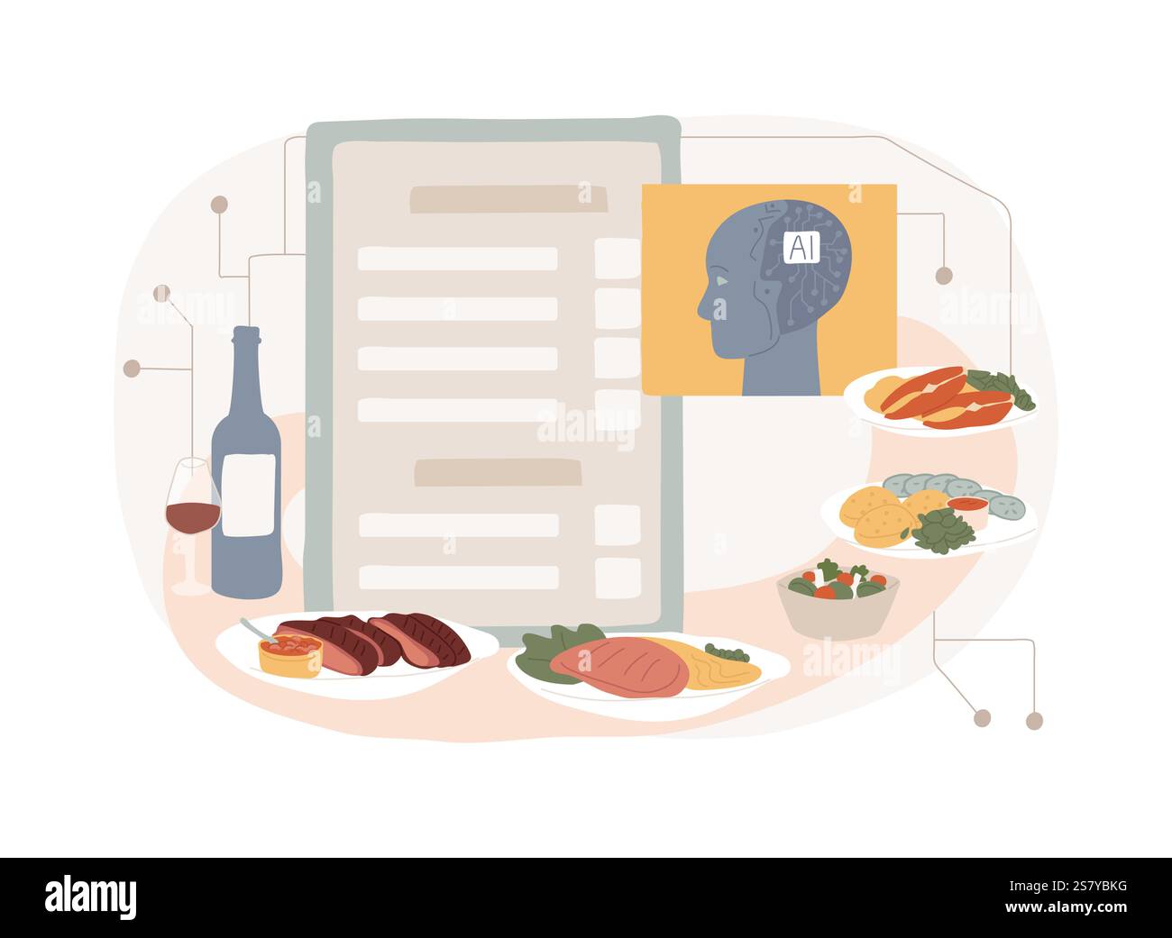 AI-Supported Food and Beverage Management abstract concept vector ...