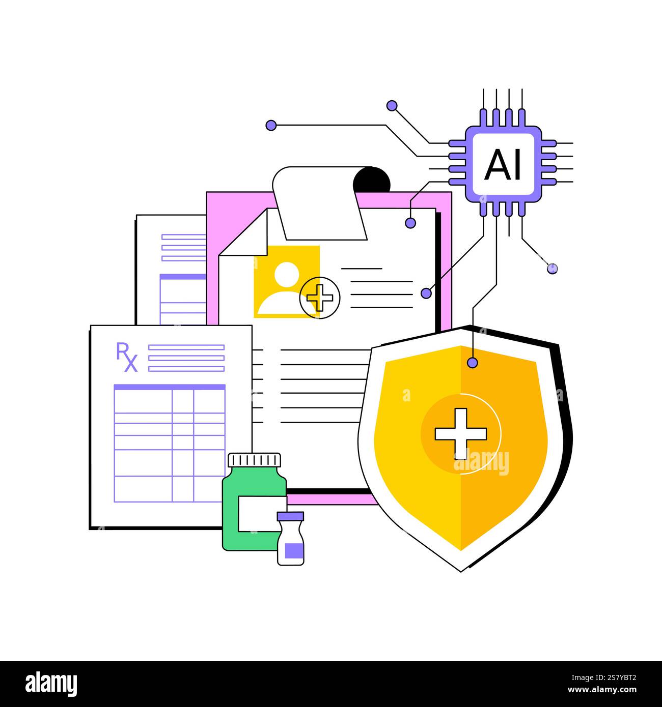 AI-Analyzed Public Health abstract concept vector illustration Stock ...