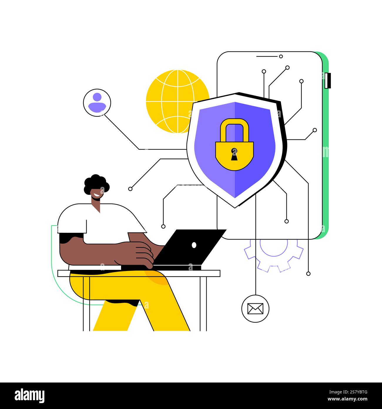 AI-Powered Network Security abstract concept vector illustration Stock ...