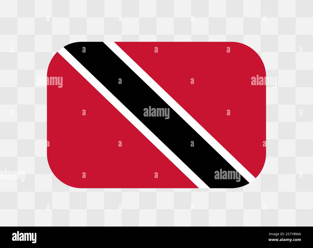 Trinidad and Tobago flag - rounded rectangle colorful flag representing a country cultural ...