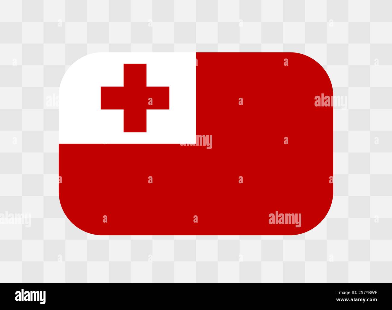 Tonga flag - rounded rectangle colorful flag representing a country ...
