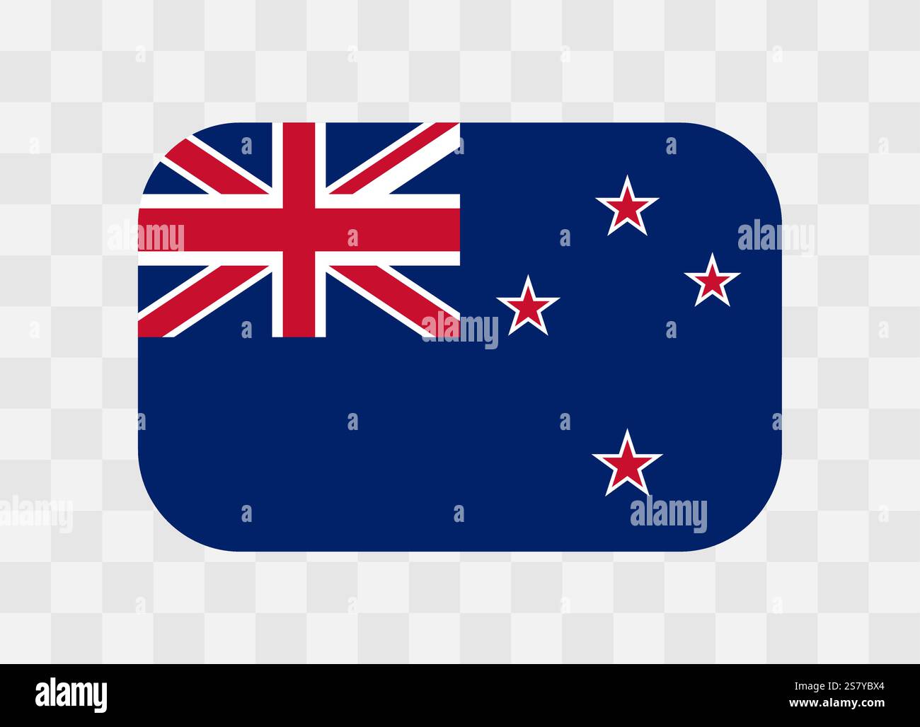 New Zealand flag - rounded rectangle colorful flag representing a ...