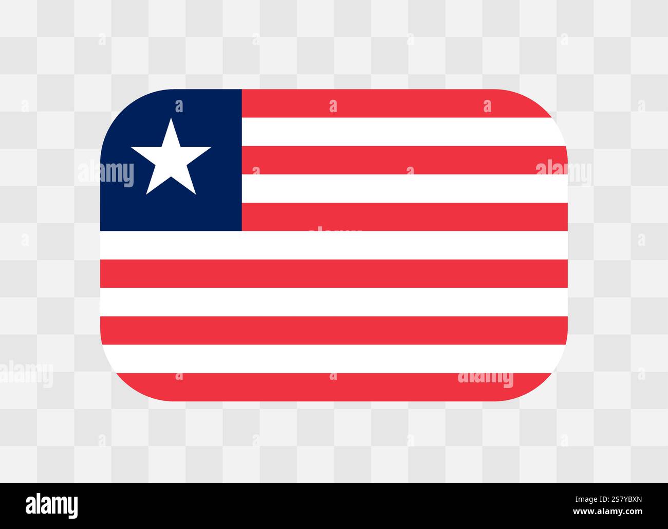 Liberia flag - rounded rectangle colorful flag representing a country cultural identity and ...