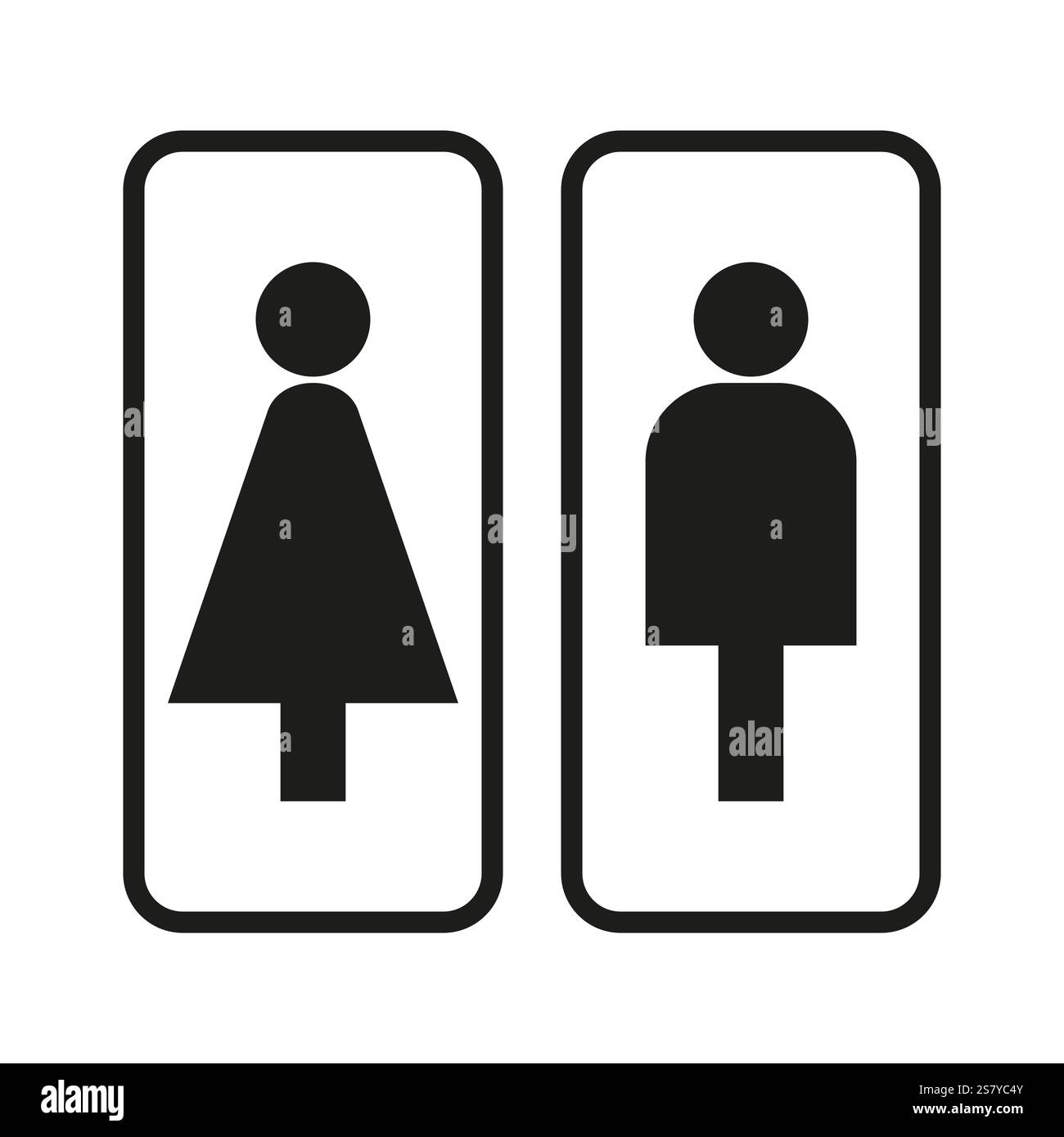 Toilet sign icons. Male and female symbols. Black minimalist figures ...