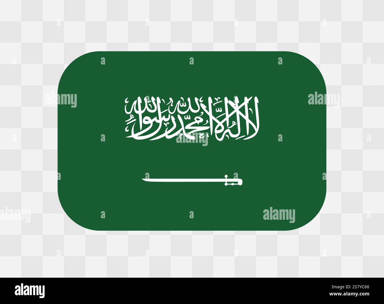 Saudi Arabia flag - rounded rectangle colorful flag representing a ...