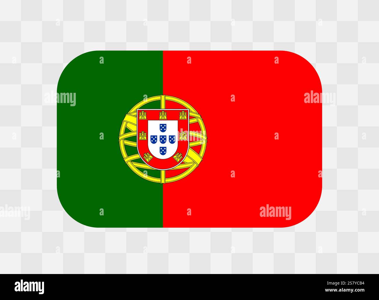 Portugal flag - rounded rectangle colorful flag representing a country ...