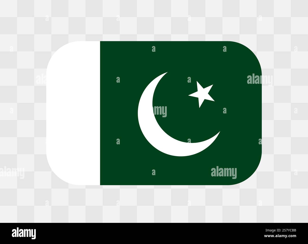 Pakistan flag - rounded rectangle colorful flag representing a country ...