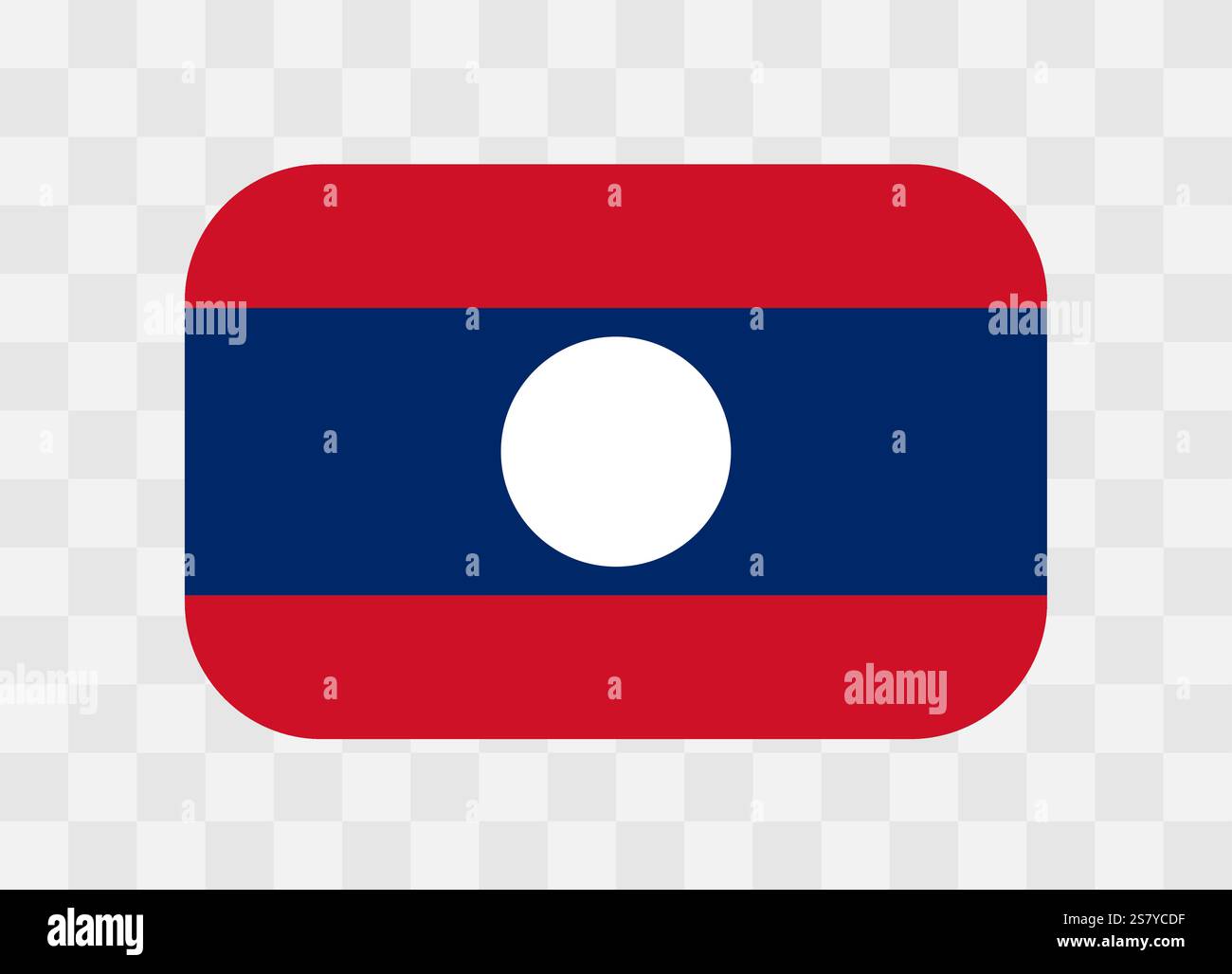 Laos flag - rounded rectangle colorful flag representing a country ...
