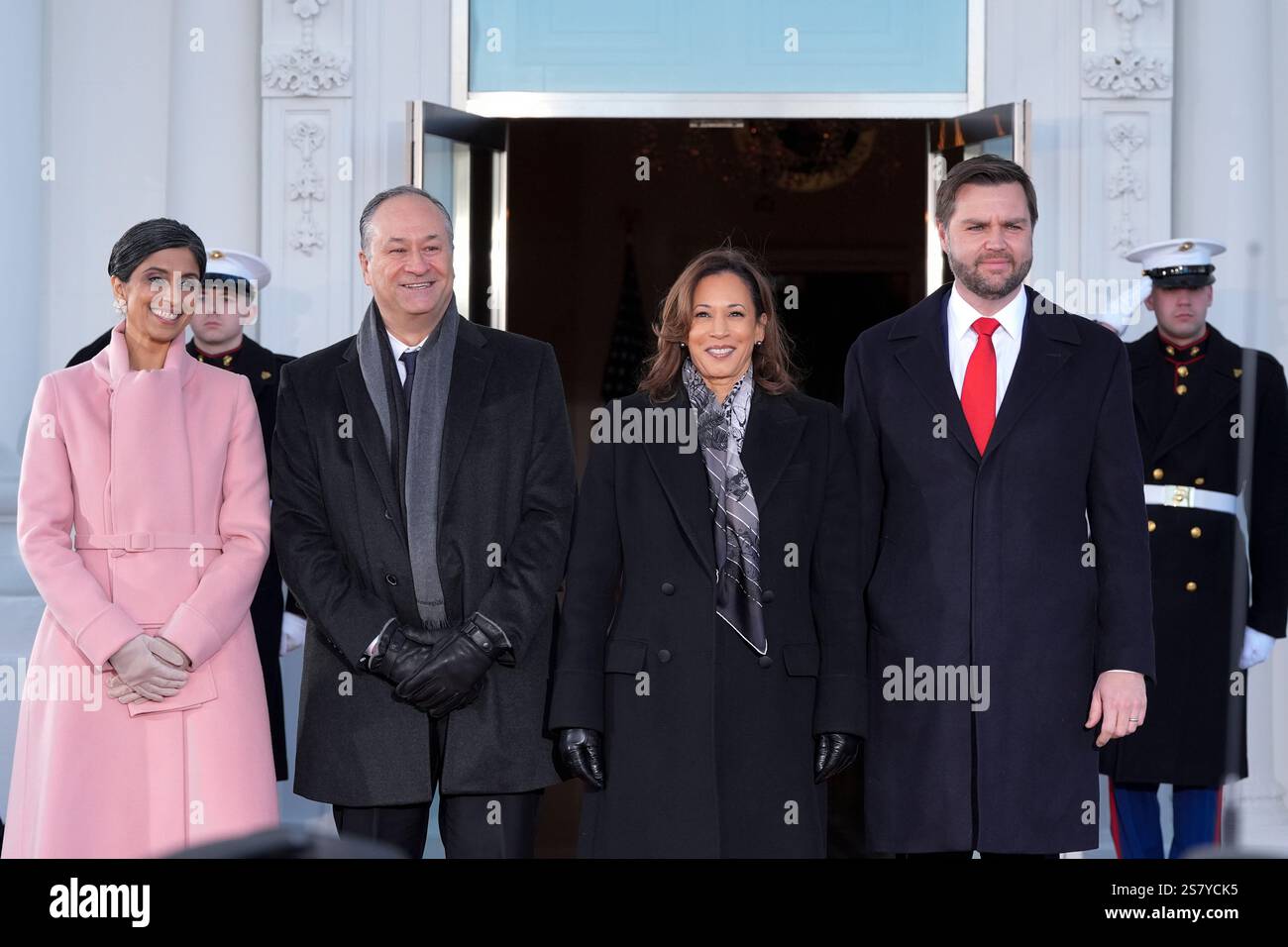 Vice President Kamala Harris and second gentleman Doug Emhoff, greet ...