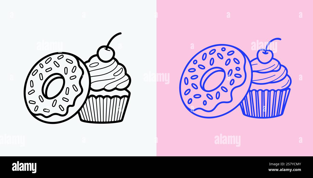 Cupcake and donut svg hi-res stock photography and images - Alamy