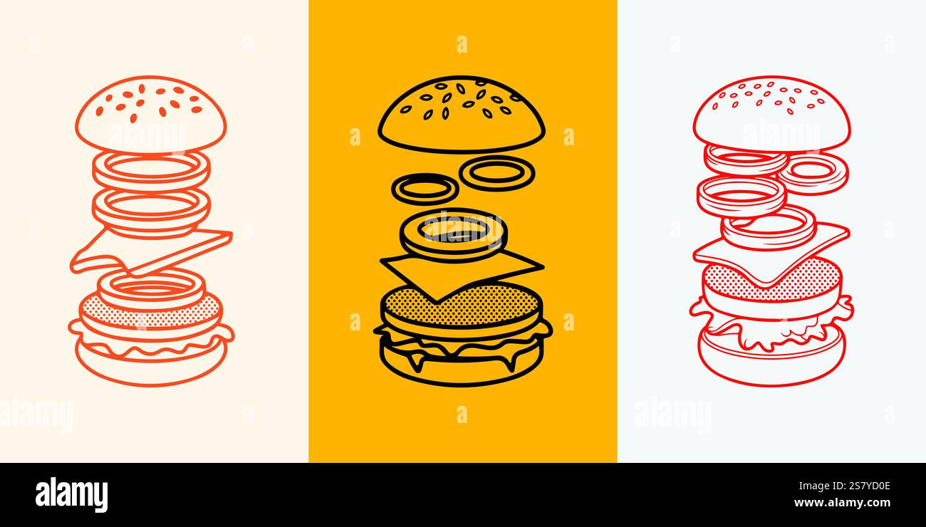 Burger ingredients clipart hi-res stock photography and images - Alamy