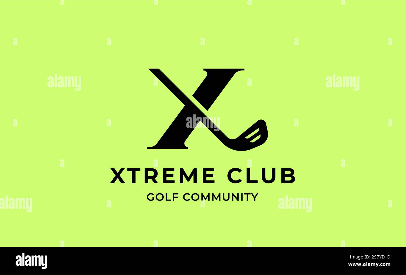 Monogram logo design initial X and Golf. Golf ball, golf stick and ...