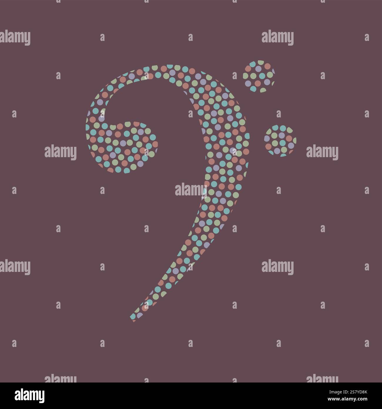 bass clef.Vector illustration in the form of a bass clef symbol Stock ...