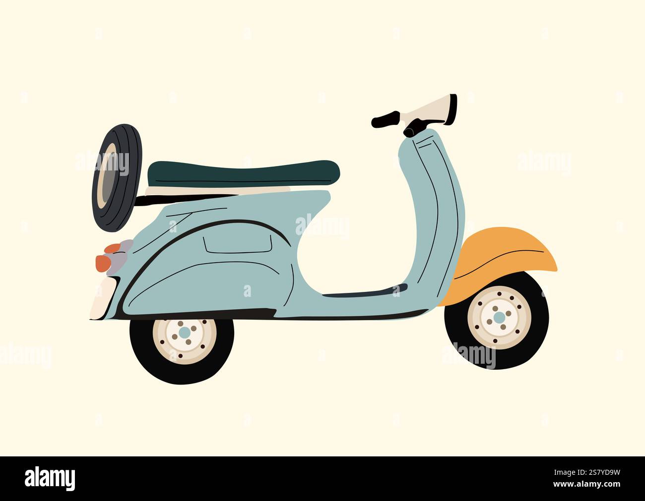 Classic italian retro Scooter Side view vector Stock Vector Image & Art ...