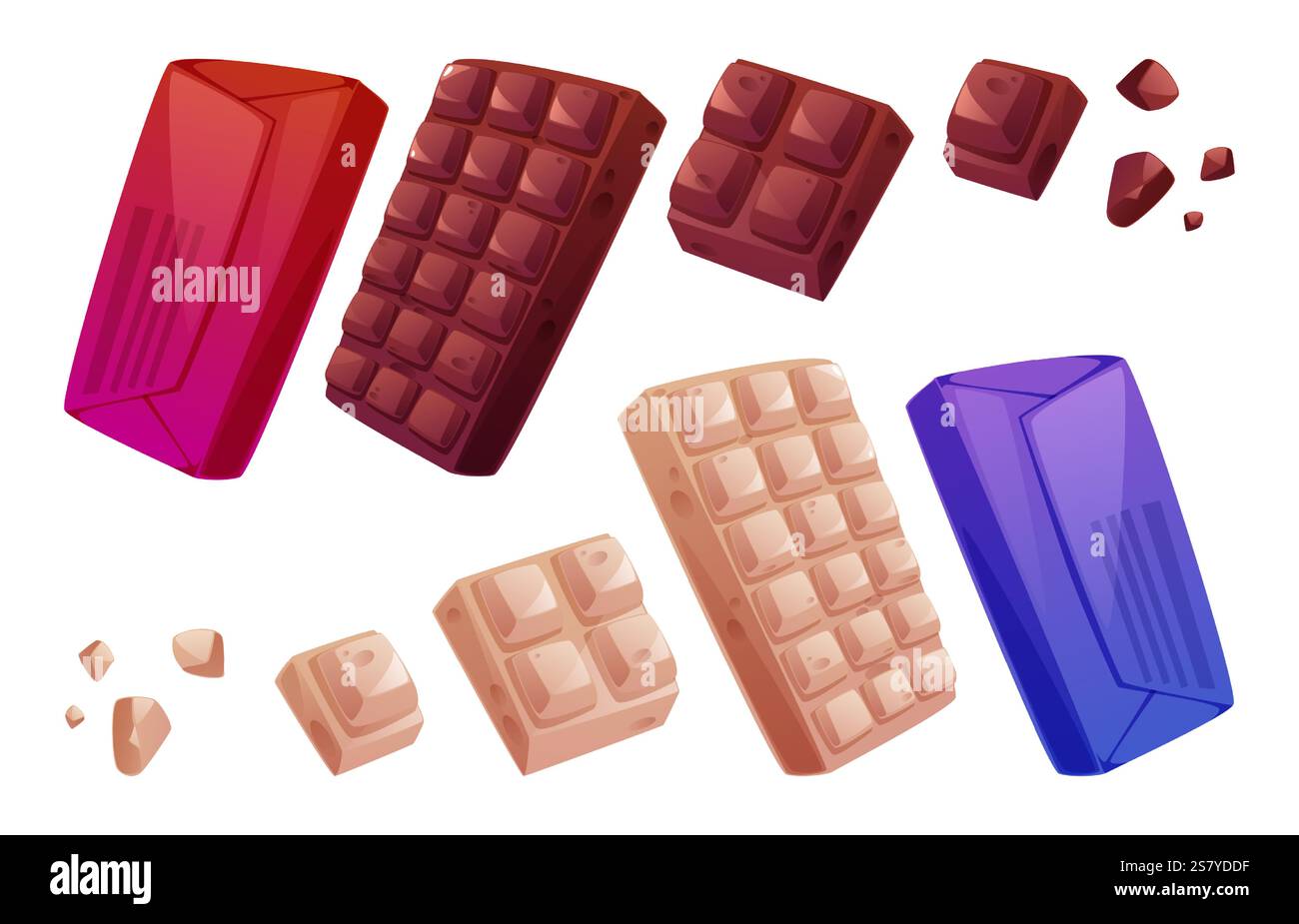 Chocolate bar collection in various sizes - dark and milk cocoa ...