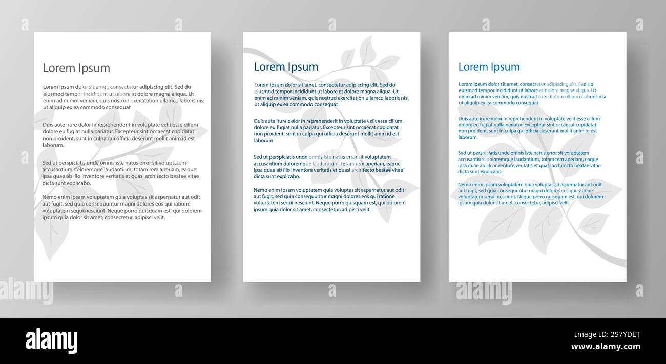 Three A4 letter mockup templates featuring lorem ipsum text and a ...