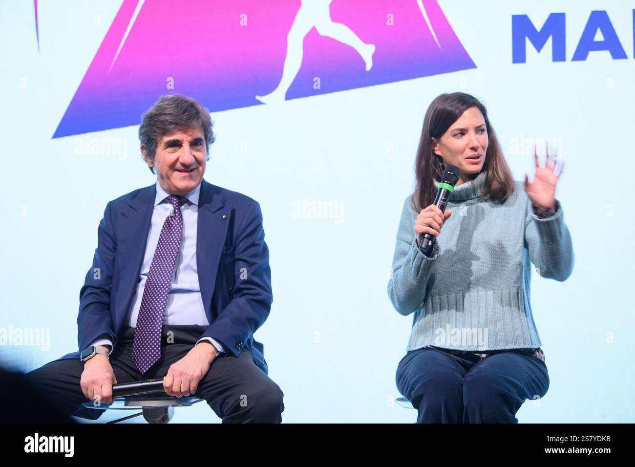 Arese, Milano. 20th Jan, 2025. Urbano Cairo e Martina Riva al Wizz Air ...