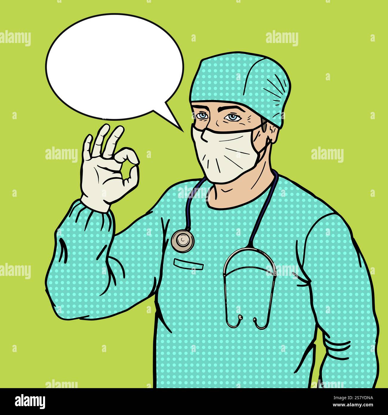 Doctor shows the patient Stock Vector Images - Alamy
