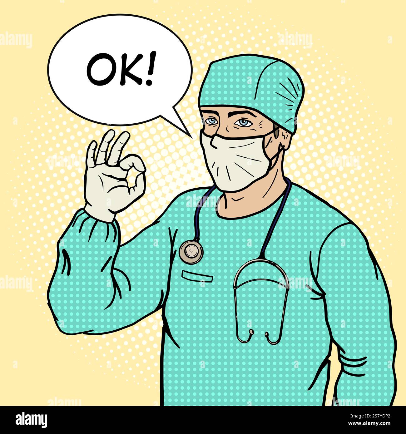 Doctor shows the patient Stock Vector Images - Alamy