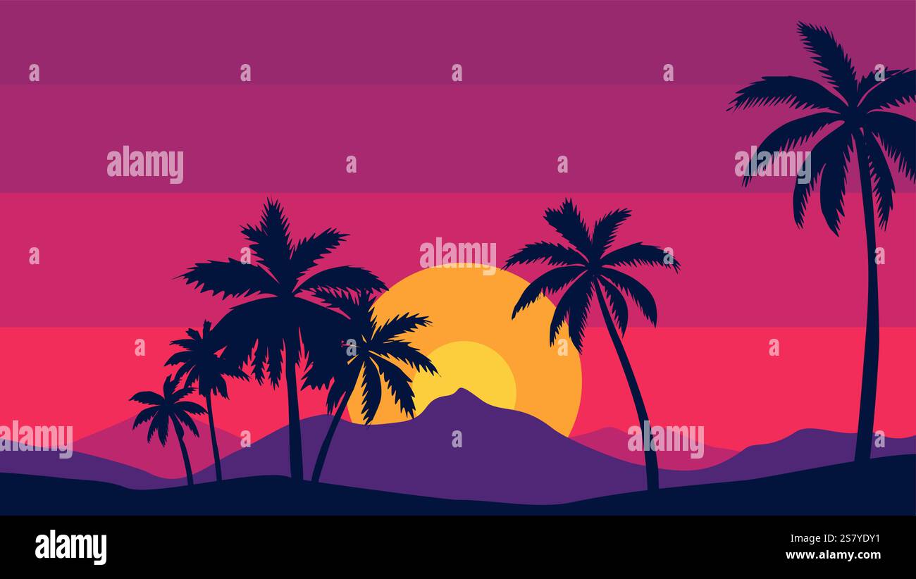 Sunset light on banner Stock Vector Images - Alamy