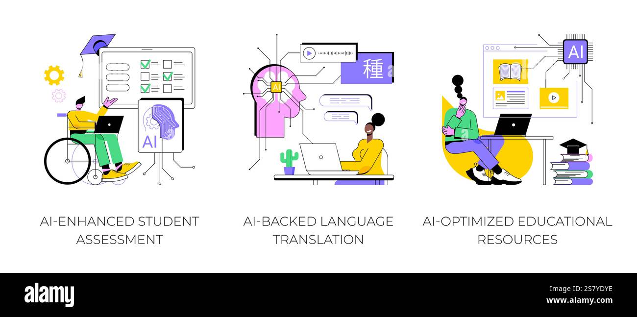 Artificial Intelligence in Education abstract concept vector ...