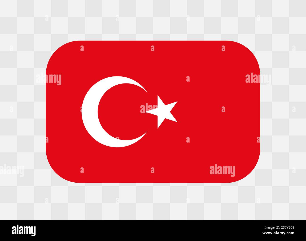 Turkey flag - rounded rectangle colorful flag representing a country ...