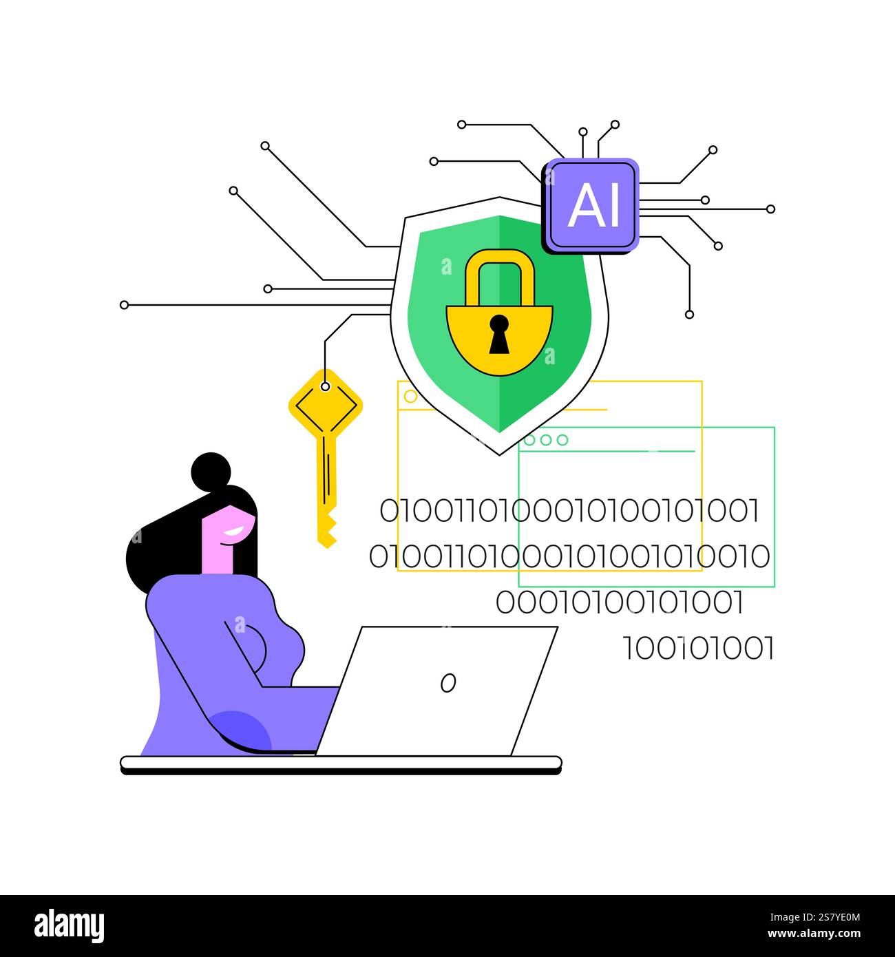 AI-Supported Encryption abstract concept vector illustration Stock ...