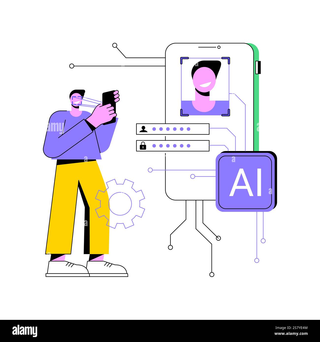 AI-Streamlined Identity Verification abstract concept vector ...