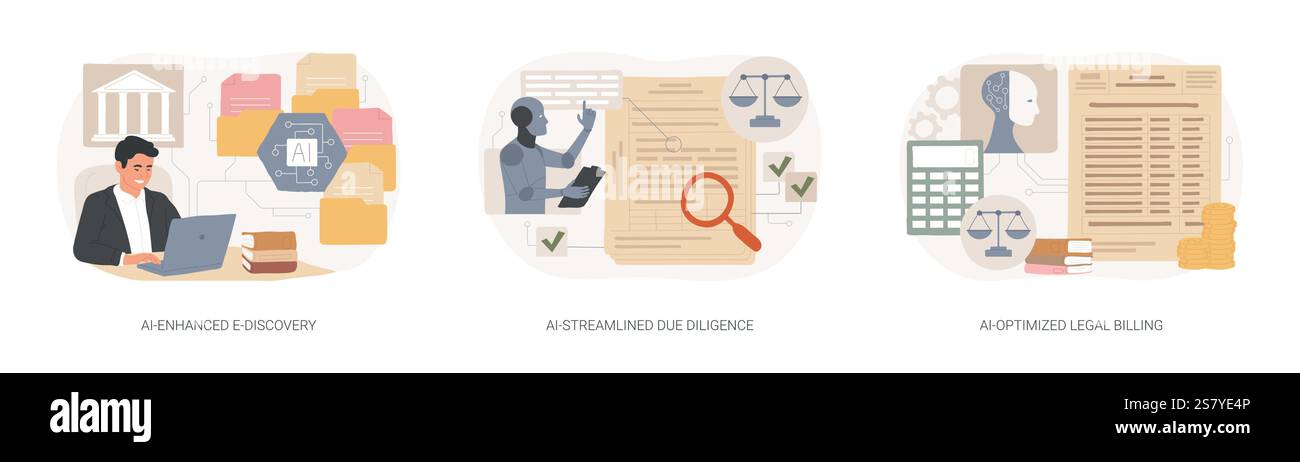 AI Technology for Legal Services abstract concept vector illustrations ...