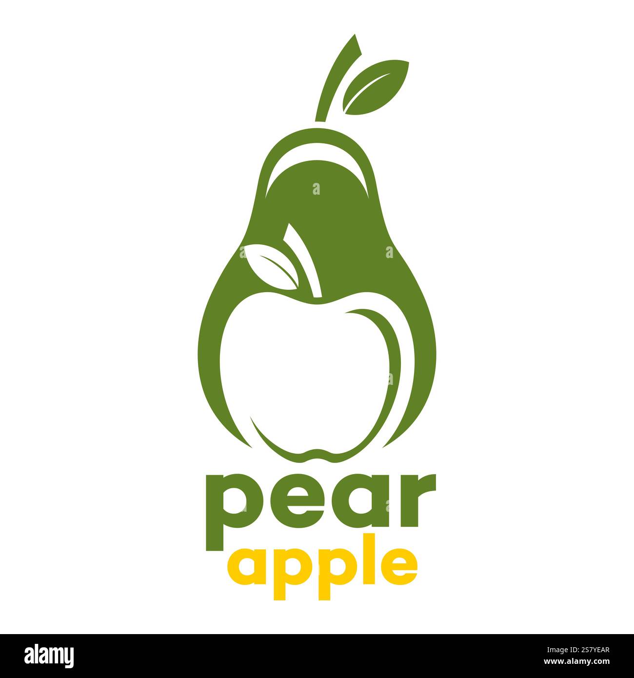 Pear and apple logo. Vector illustration Stock Vector Image & Art - Alamy