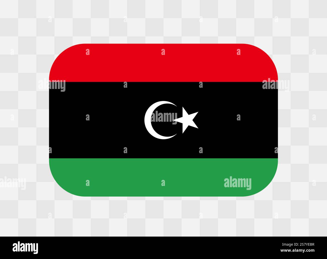Libya flag - rounded rectangle colorful flag representing a country ...