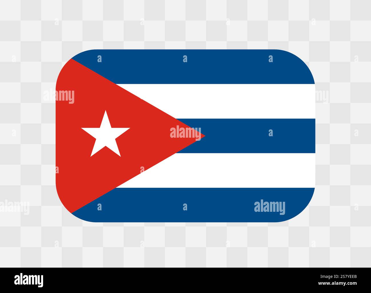 Cuba flag - rounded rectangle colorful flag representing a country ...
