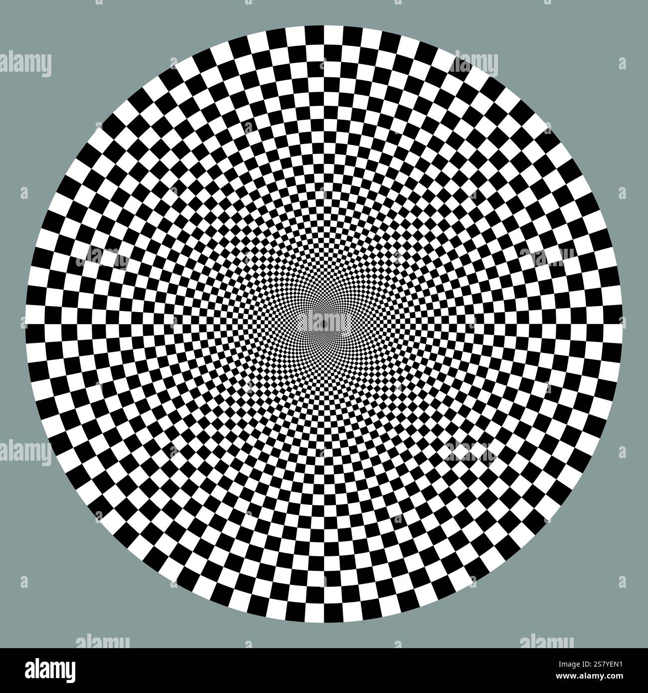 Round checkered design element isolated on white background. Optical ...