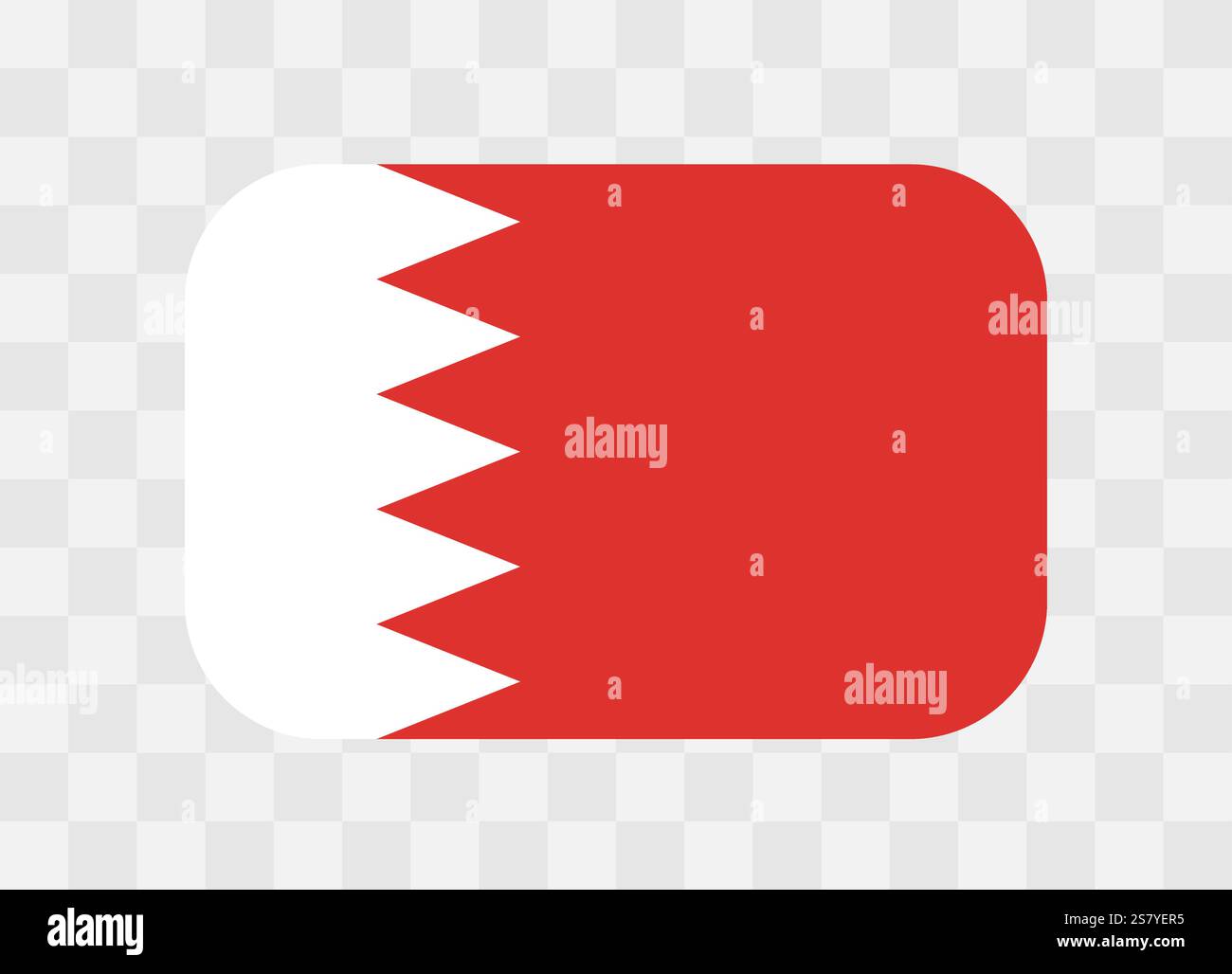 Bahrain flag - rounded rectangle colorful flag representing a country cultural identity and ...