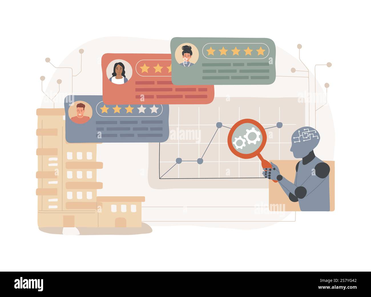 AI-Analyzed Guest Feedback abstract concept vector illustration Stock ...