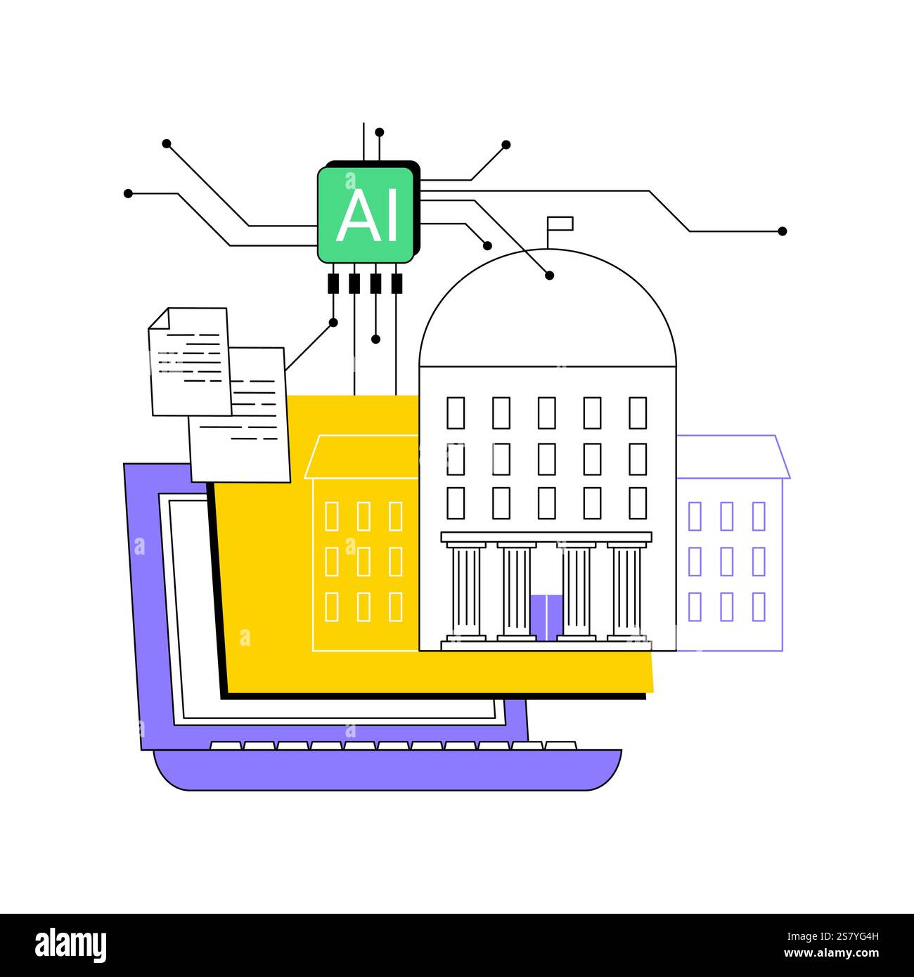 AI-Powered E-Government abstract concept vector illustration Stock ...