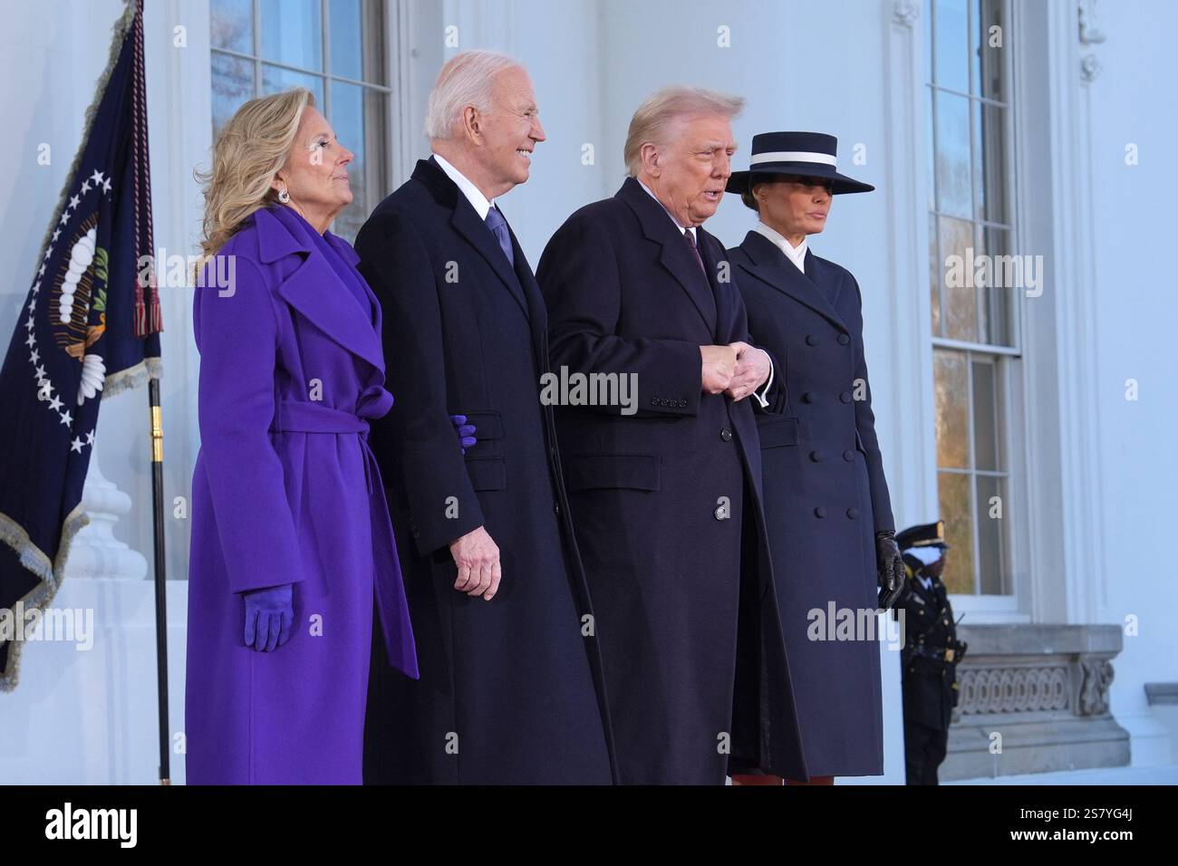President Joe Biden, center left, and first lady Jill Biden, left, pose ...