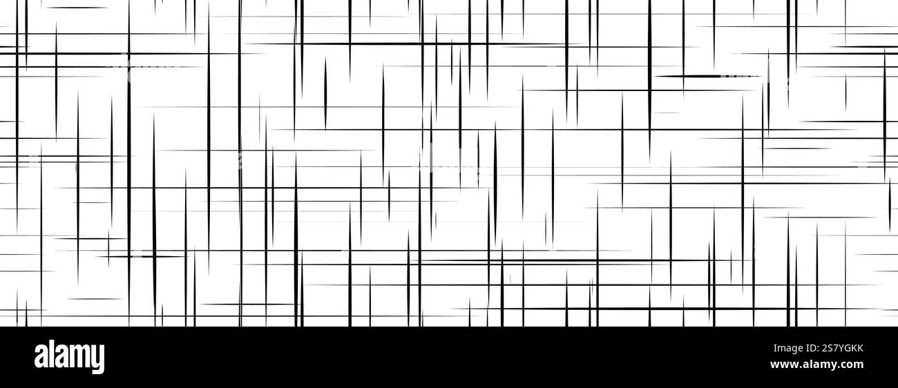 Black cross hatch seamless texture. Repeated straight scratch line ...