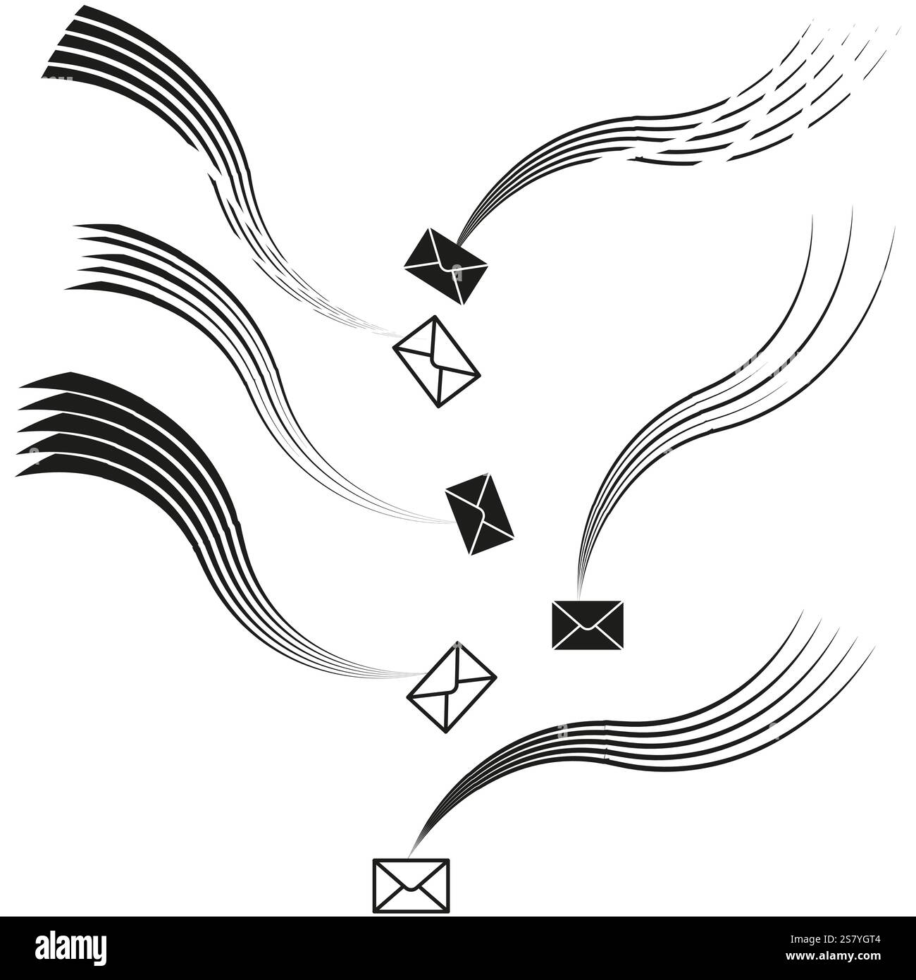 Flying envelopes. Mail symbols. Motion graphic. Vector illustration Stock Vector Image & Art - Alamy