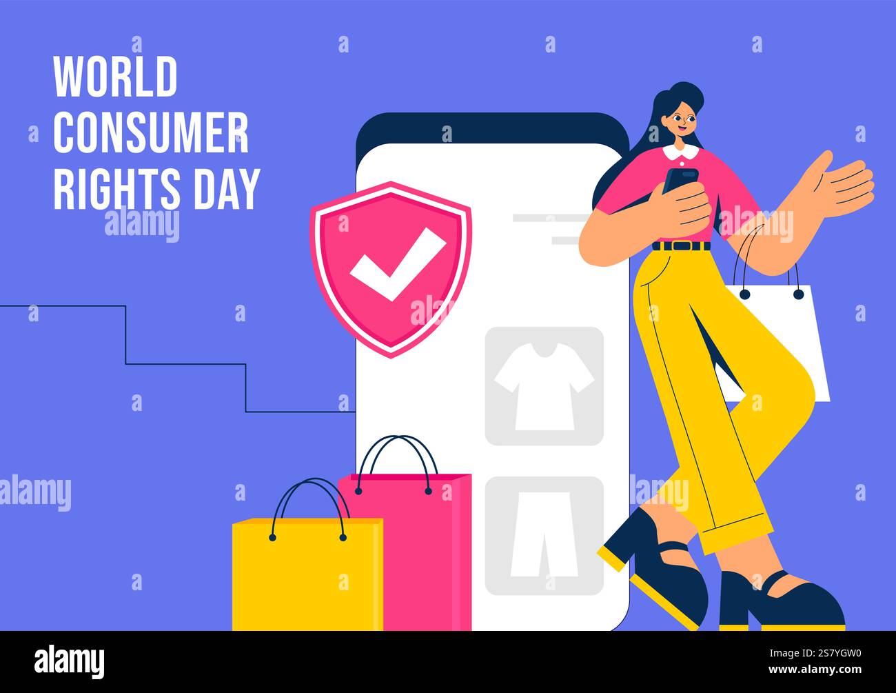 Hand-Drawn Social Media Background Design for Consumer Rights Day ...