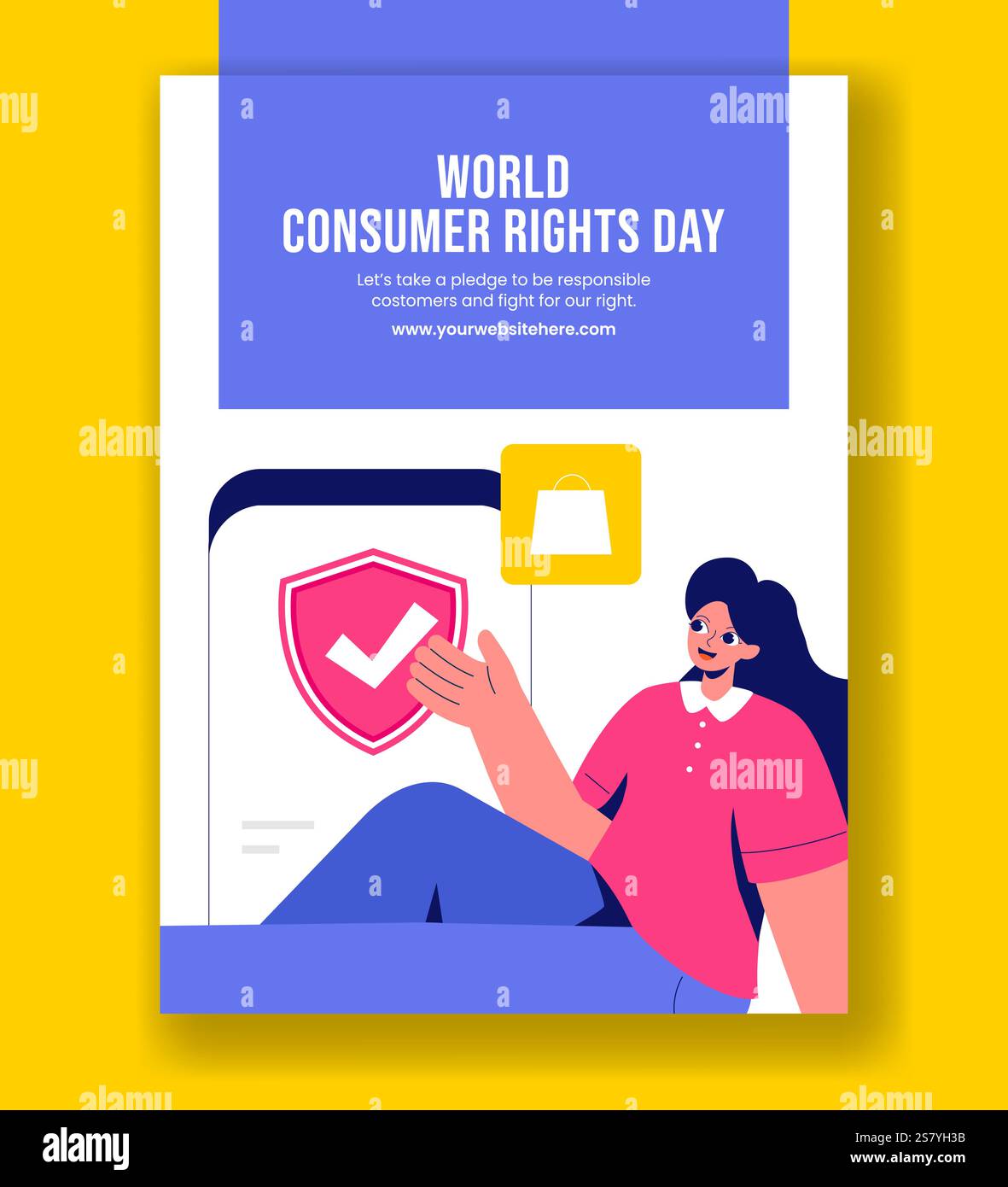 Hand-Drawn Social Media Vertical Poster Design for World Consumer ...
