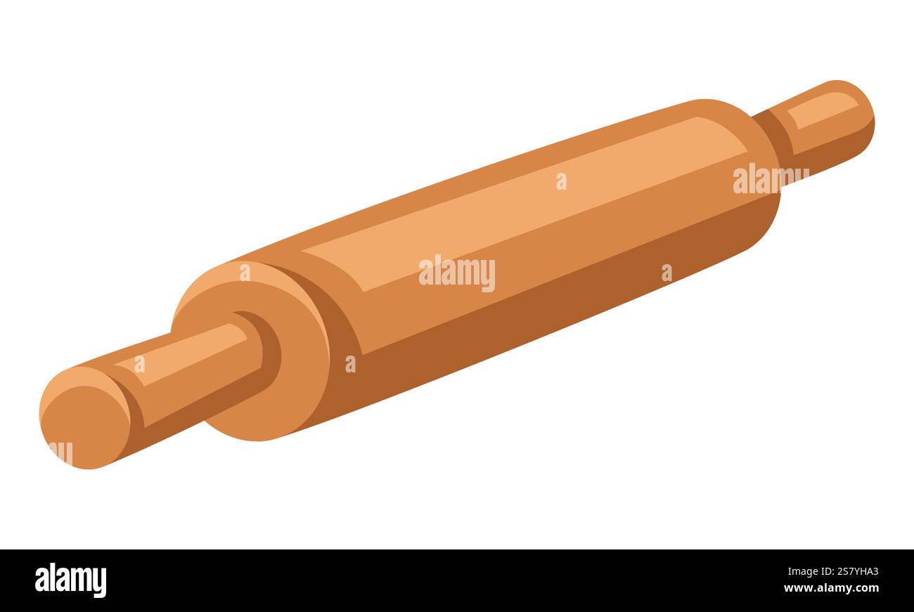 Illustration of rolling pin. Stylized bakery object for cooking recipe ...