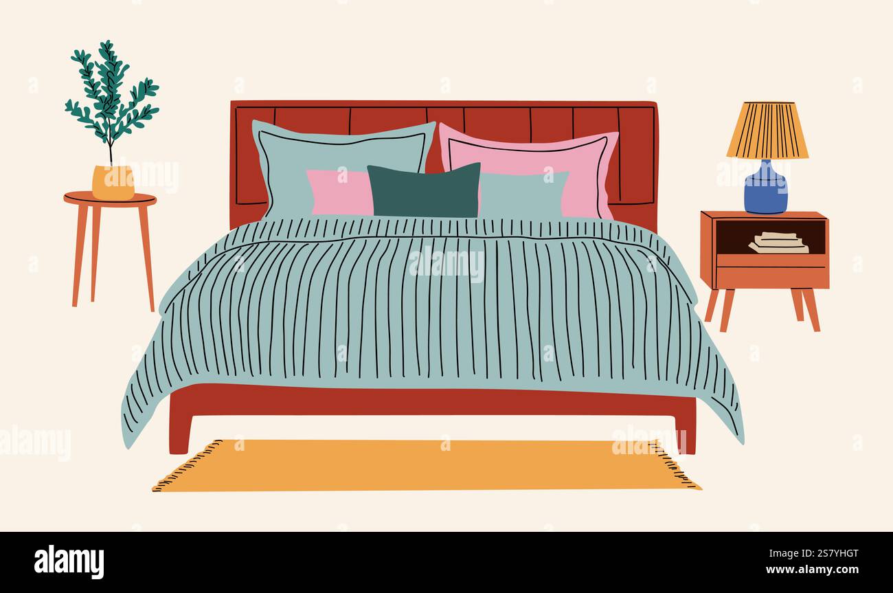 Cozy room in modern hotel Stock Vector Images - Alamy